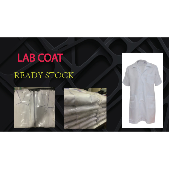 LAB COAT | LAB SUIT | BAJU MEDICAL | BAJU DOKTOR | KOT MAKMAL SHORT ...