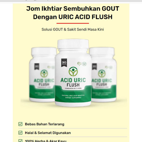 Acid Uric Flush Original Hq 100% 30 Kapsul | Shopee Malaysia