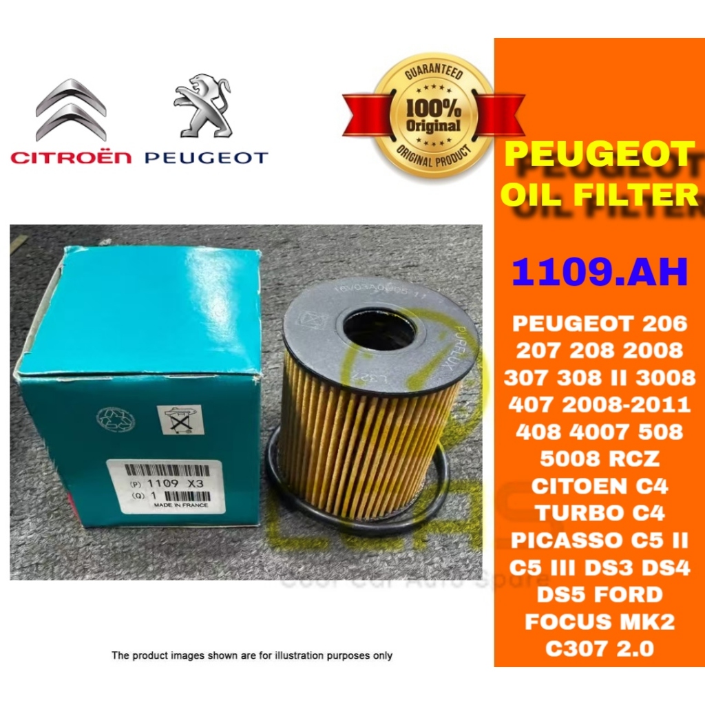 ( 100% ORIGINAL ) PEUGEOT OIL FILTER 206 207 208 307 308 3008 407 408 ...