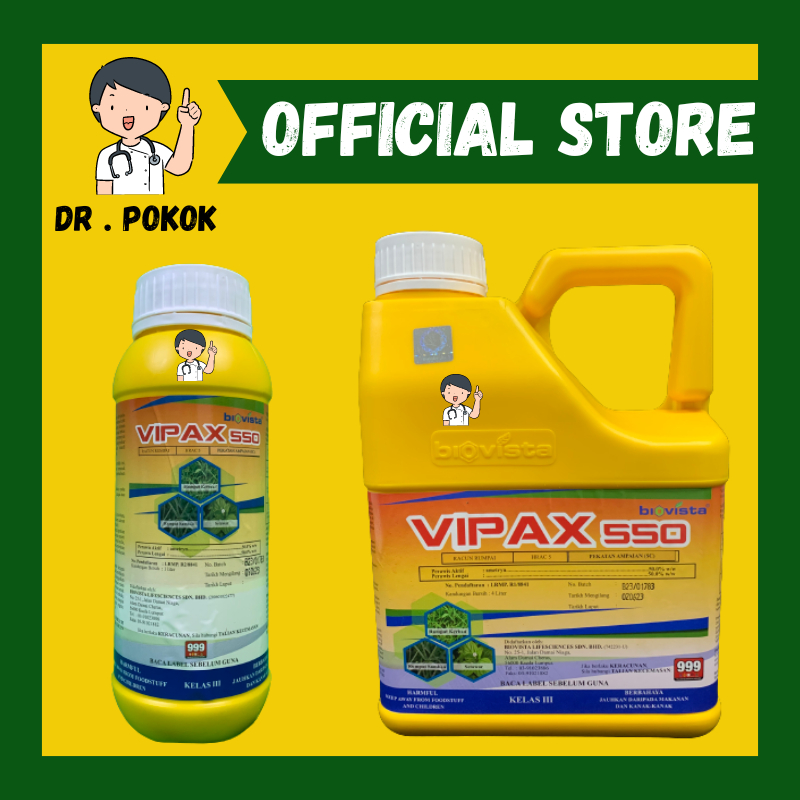 [ORIGINAL] 1L & 4L VIPAX 550 BIOVISTA (Ametryn 50%) Racun Susu/Sambau ...