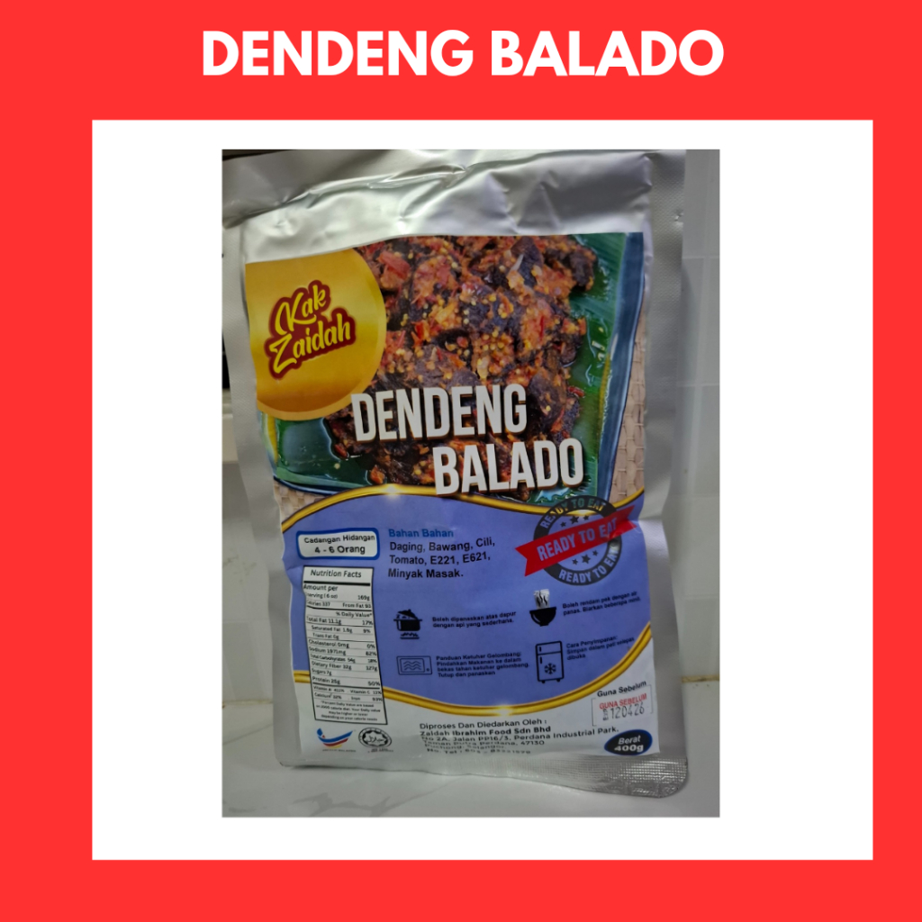 Dendeng Balado Kak Zaidah Ready To Eat RTE Convenience Pack Easy Travel ...