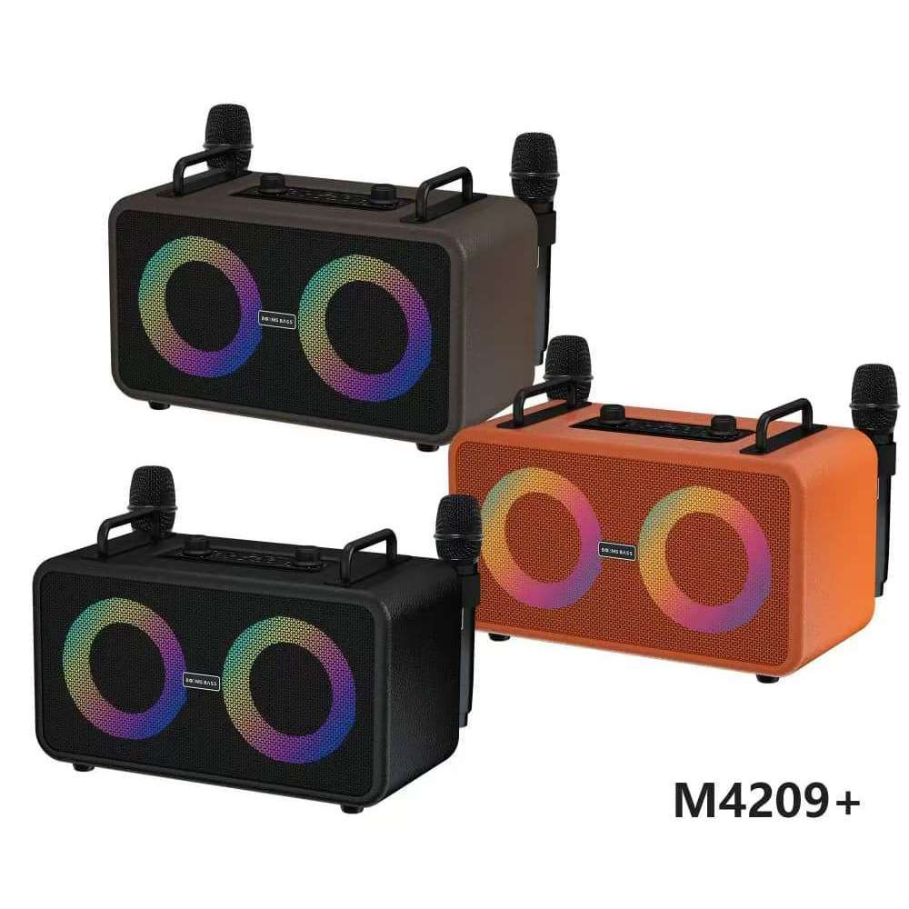 BOOMS BASS M4209+ TWS Wireless Bluetooth Dual Microphone Karaoke Family ...