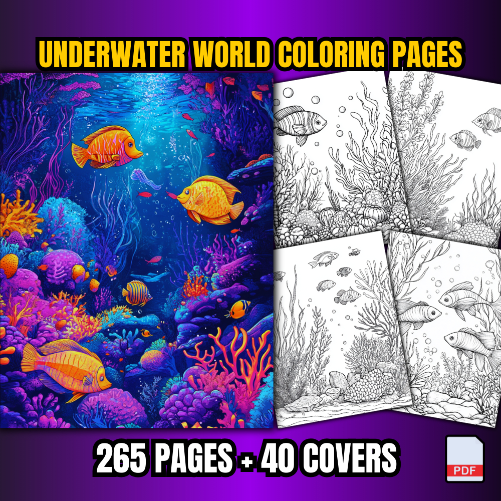 [PDF] UNDERWATER WORLD COLORING PAGES FOR ADULTS (265 PAGES + 40 COVERS ...