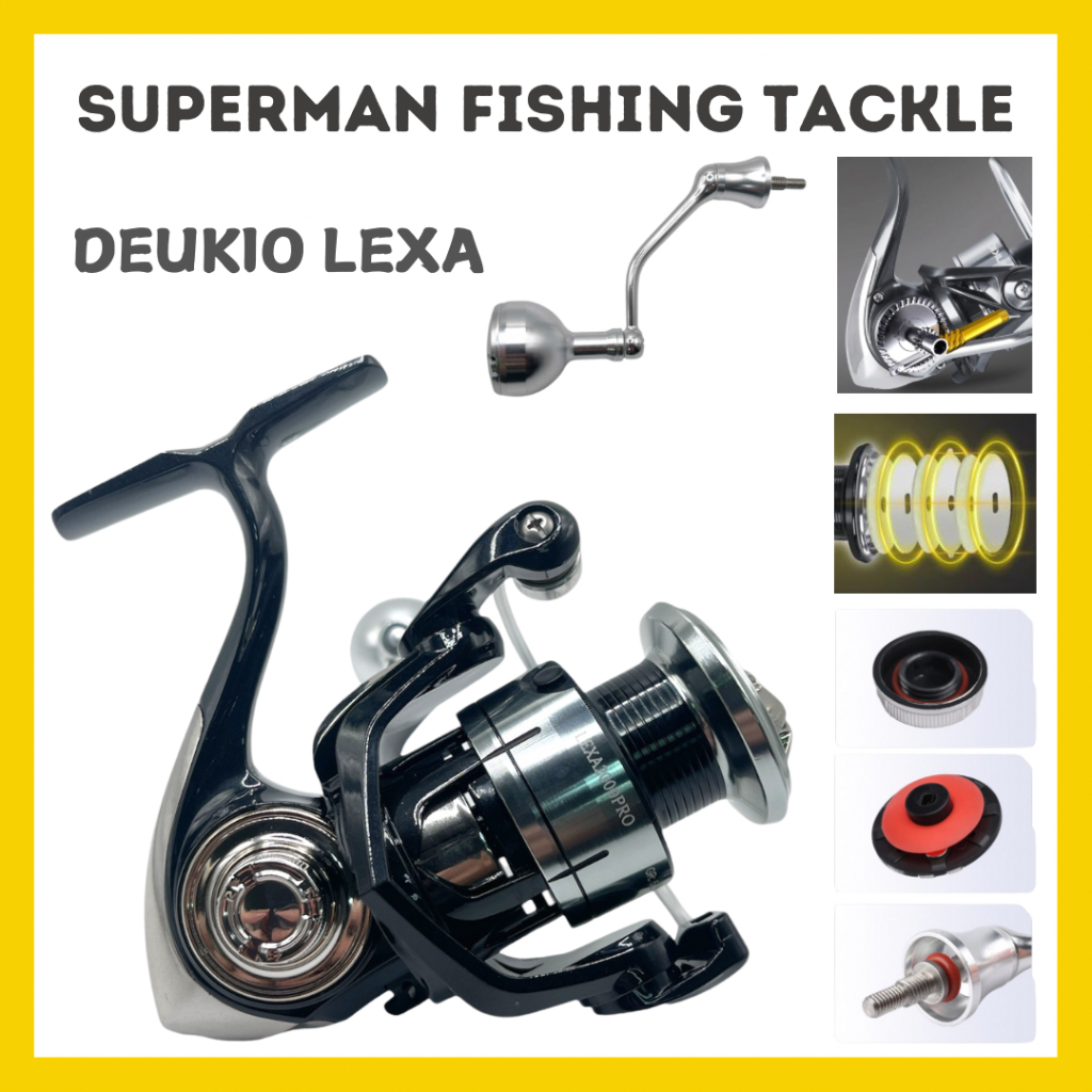 DEUKIO LEXA PRO FULL METAL SPINNING REEL SCREW IN HANDLE RATIO 5.2:1 ...