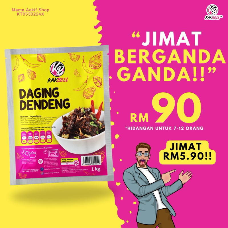 [FROZEN/SEJUKBEKU] DAGING DENDENG KAK BELL 1KG | Shopee Malaysia