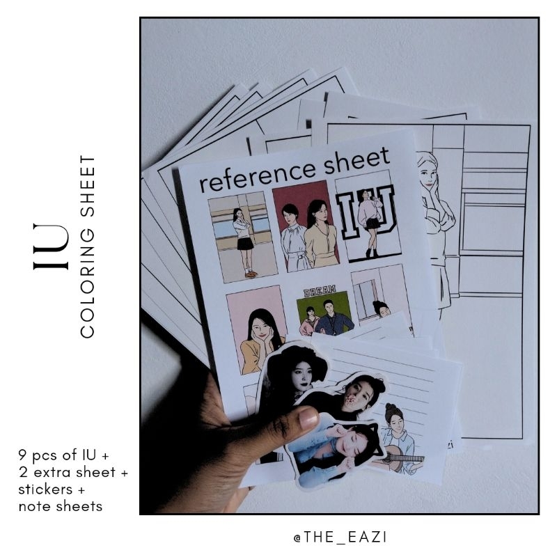 Coloring Sheet - Kpop Artist IU A5 size | Shopee Malaysia