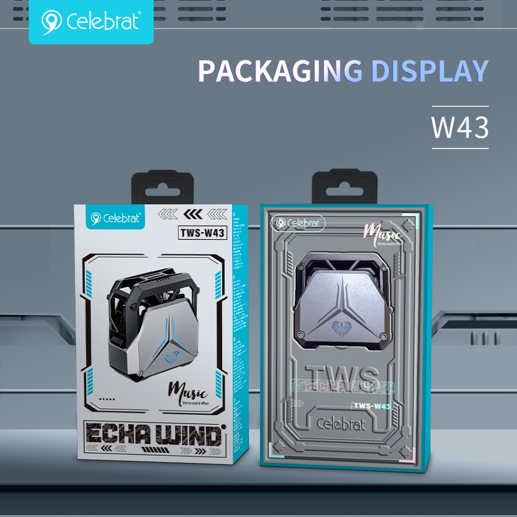 Celebrat W43 Cool Shape Mecha Style TWS Earpbuds . Bluetooth Version:V5 ...