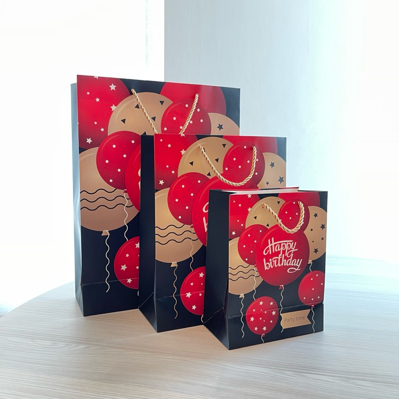 QKD 🎁 READY STOCK 🎁 Multipurpose Happy Birthday Paper Bag Goodies Gift ...