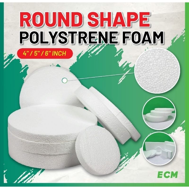 (4" / 5" / 6" INCH) ROUND SHAPE DUMMY STYROFOAM / BENTUK BULAT / FOAM ...