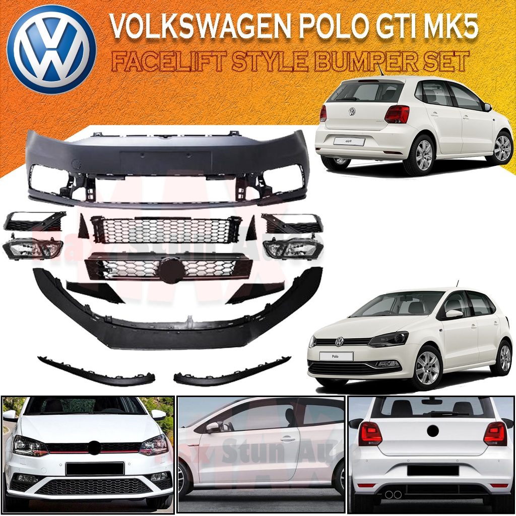 VOLKSWAGEN POLO GTI MK5 FACELIFT STYLE BUMPER SET FRONT BUMPER REAR ...