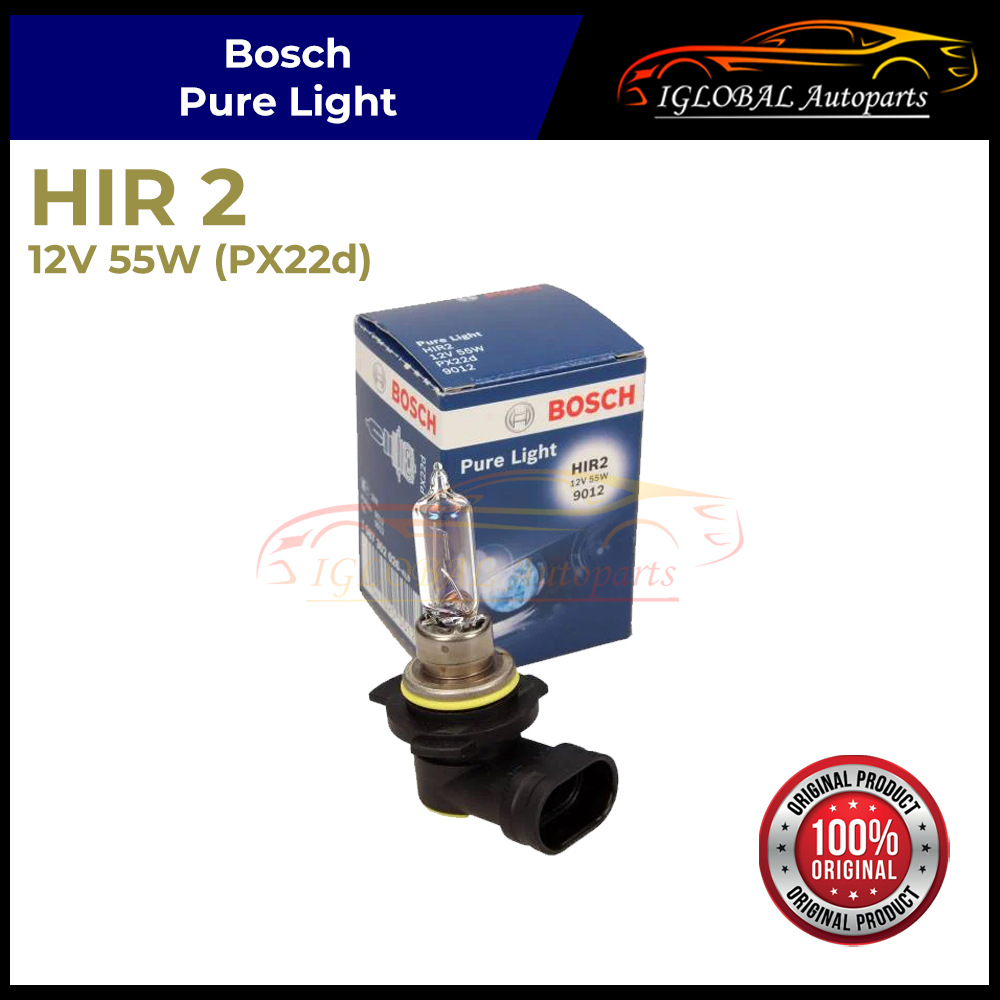 Bosch Pure Light HIR2 12V 55W (PX22d) Halogen Headlight Bulb (1pc) | Shopee Malaysia