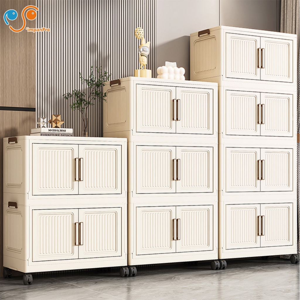 L50-70cm Double Door Plastic Wardrobe - Almari Baju Plastik Kukuh with ...