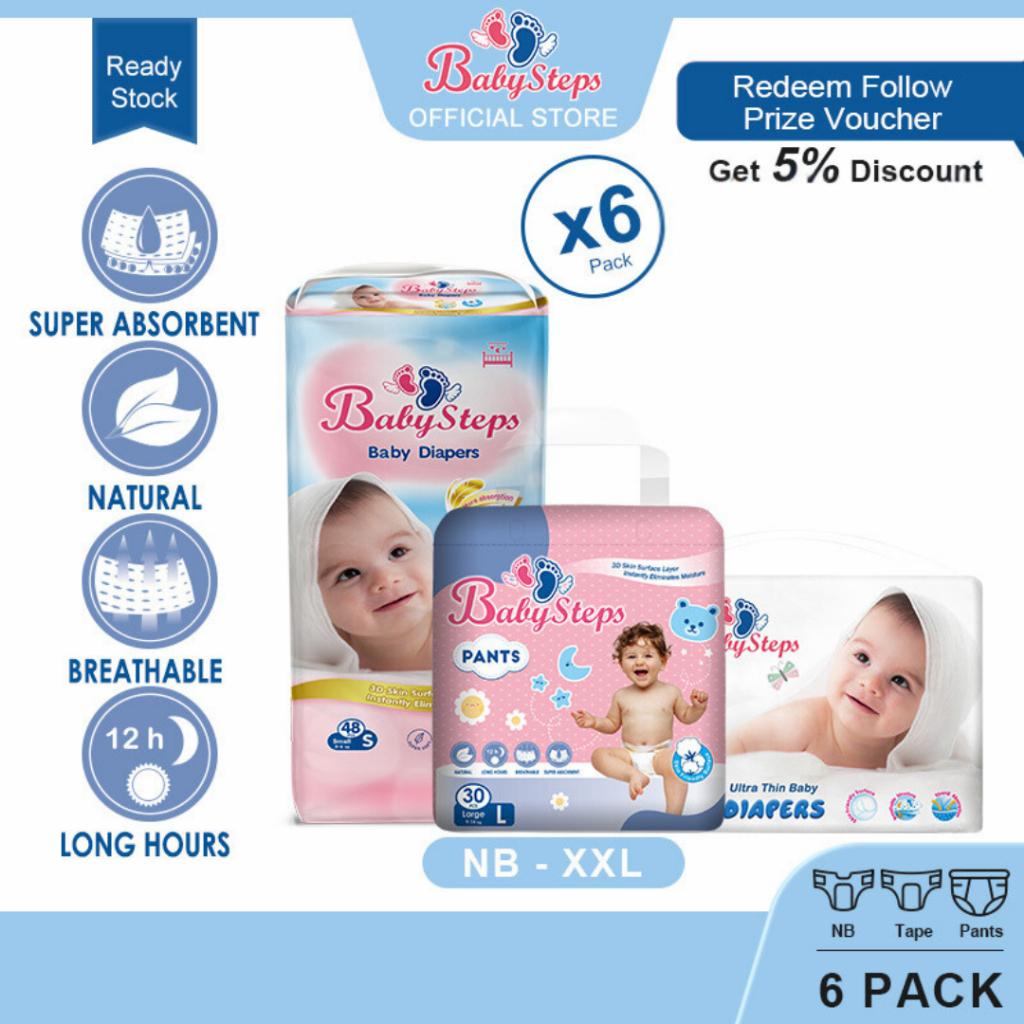 Lampiran ke langkah bayi 6 pek lampin pantan taru lampin lampin lampin ...