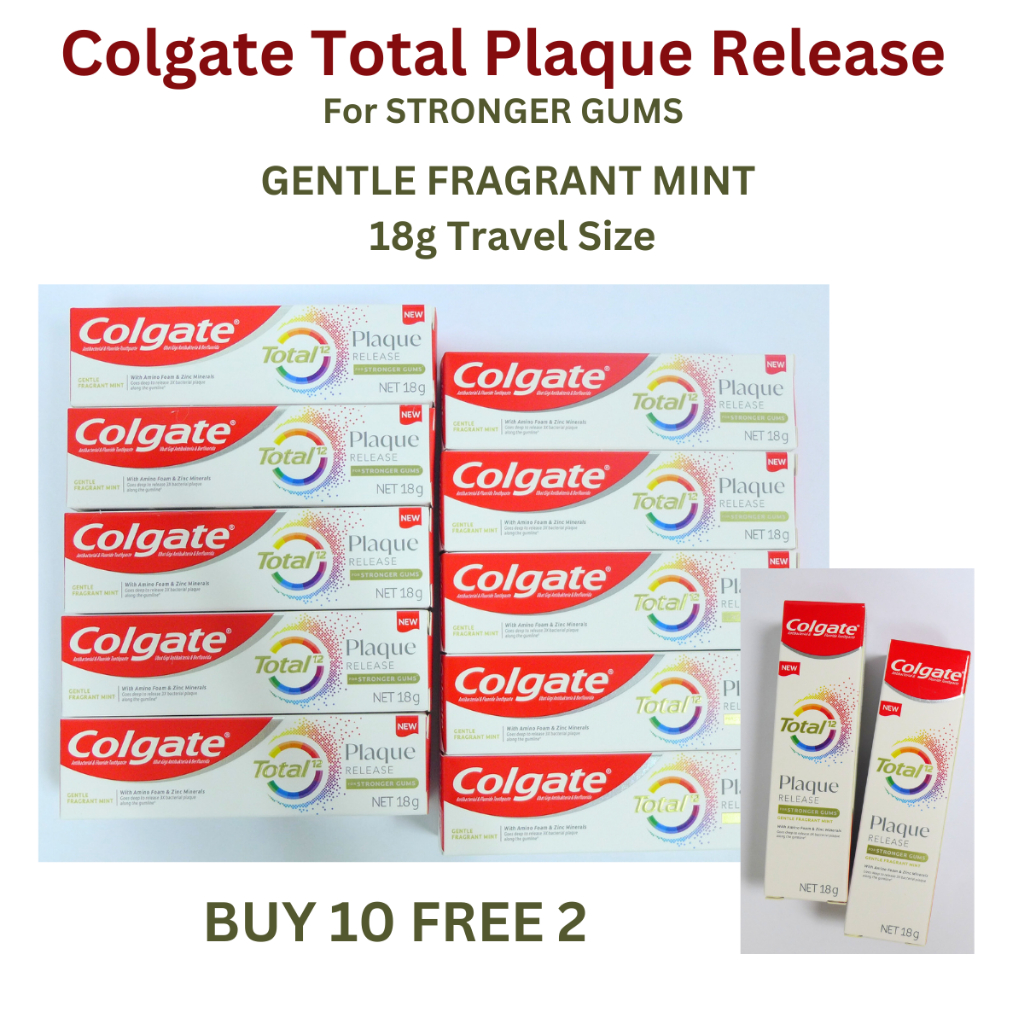 *TRAVEL SIZE* COLGATE Total Plaque Release Gentle Fragrant Mint 18g ...