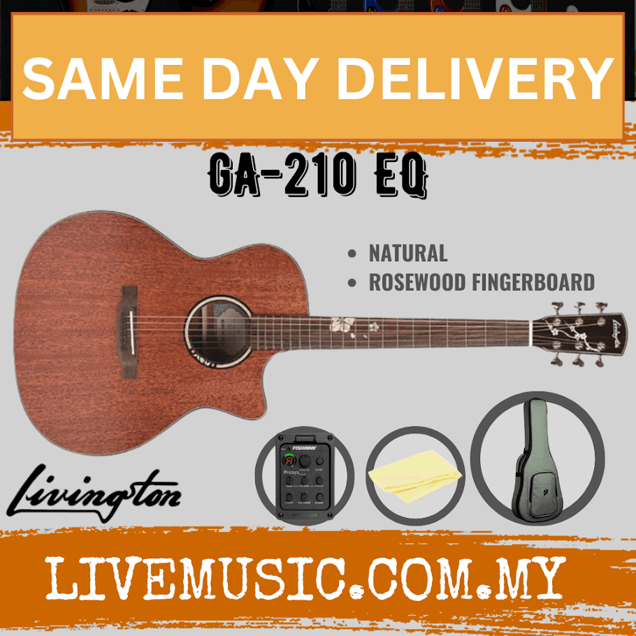 Livingston GA-210 EQ 40" Solid Top Grand Auditorium Acoustic-Electric ...