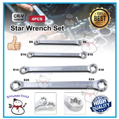 4pcs set E6 E24 Torx Star Wrenches Double End Ring Box Spanner Plum ...