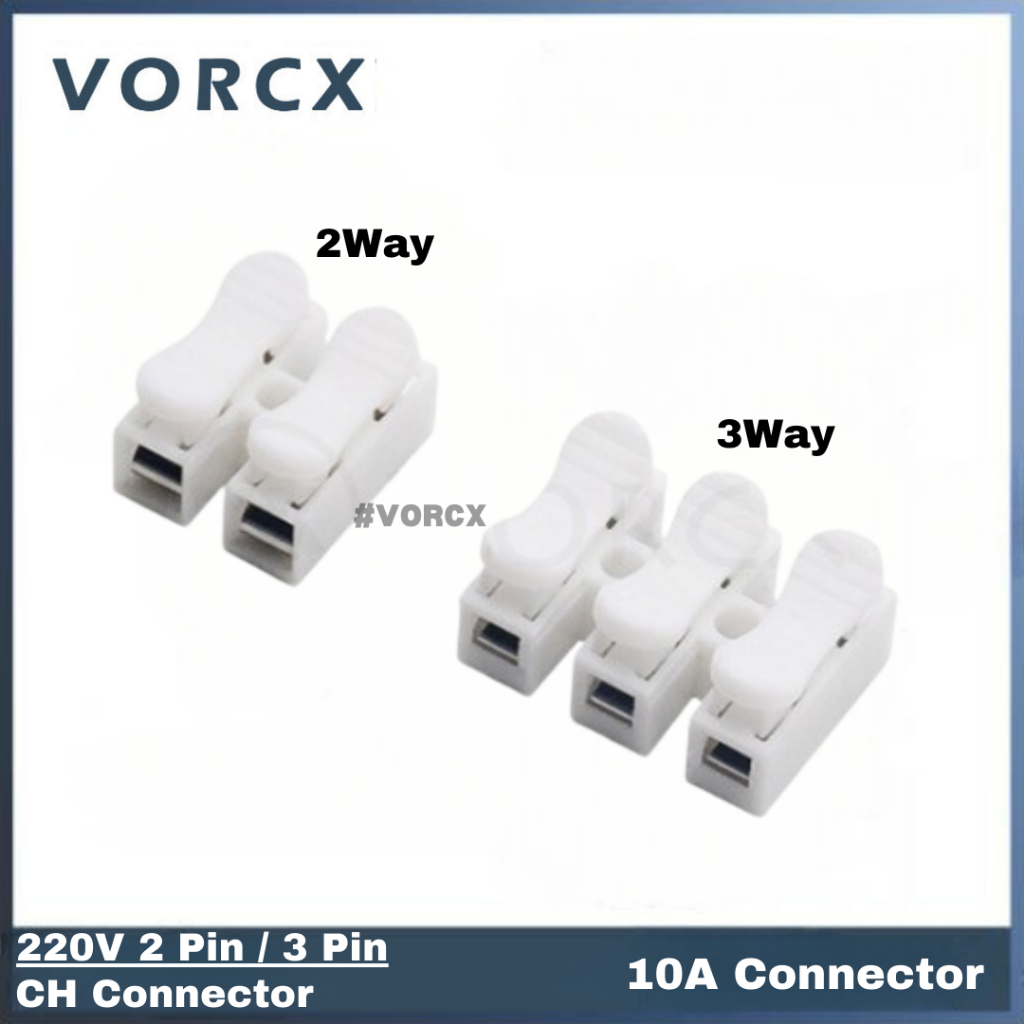 (10UNIT) 10A 220V 2 Pin Quick Push Instant Wire Cable CH Connector ...