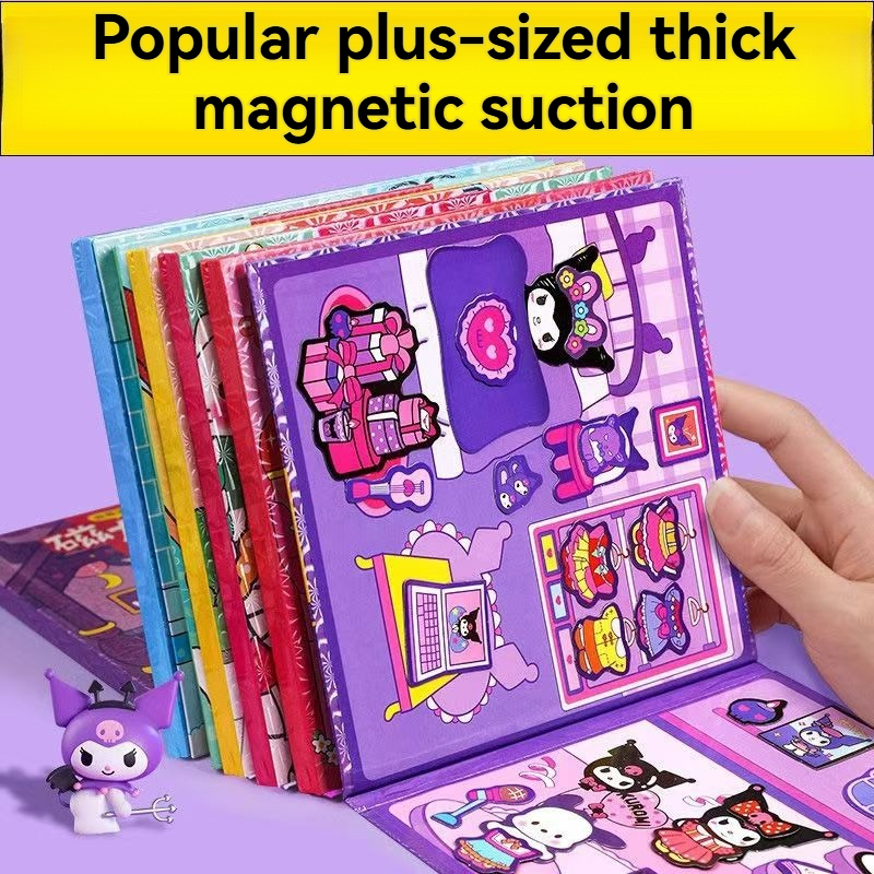 New Sanrio DIY Magnetic Puzzle Sticker Book Magnetic Quiet Book Cut ...