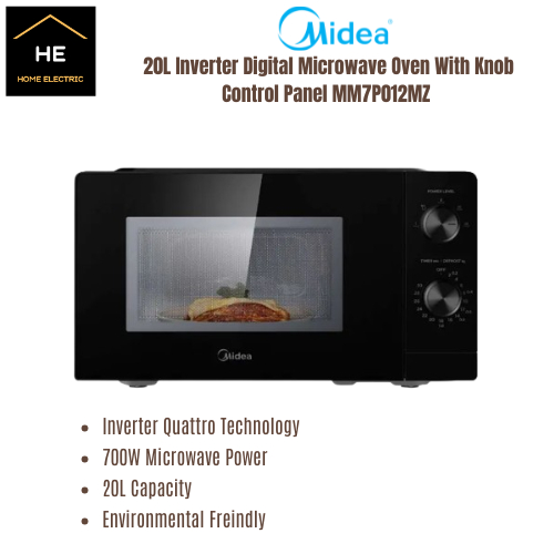 Midea MM7P012MZ 20L Inverter Digital Microwave Oven With Knob Control ...