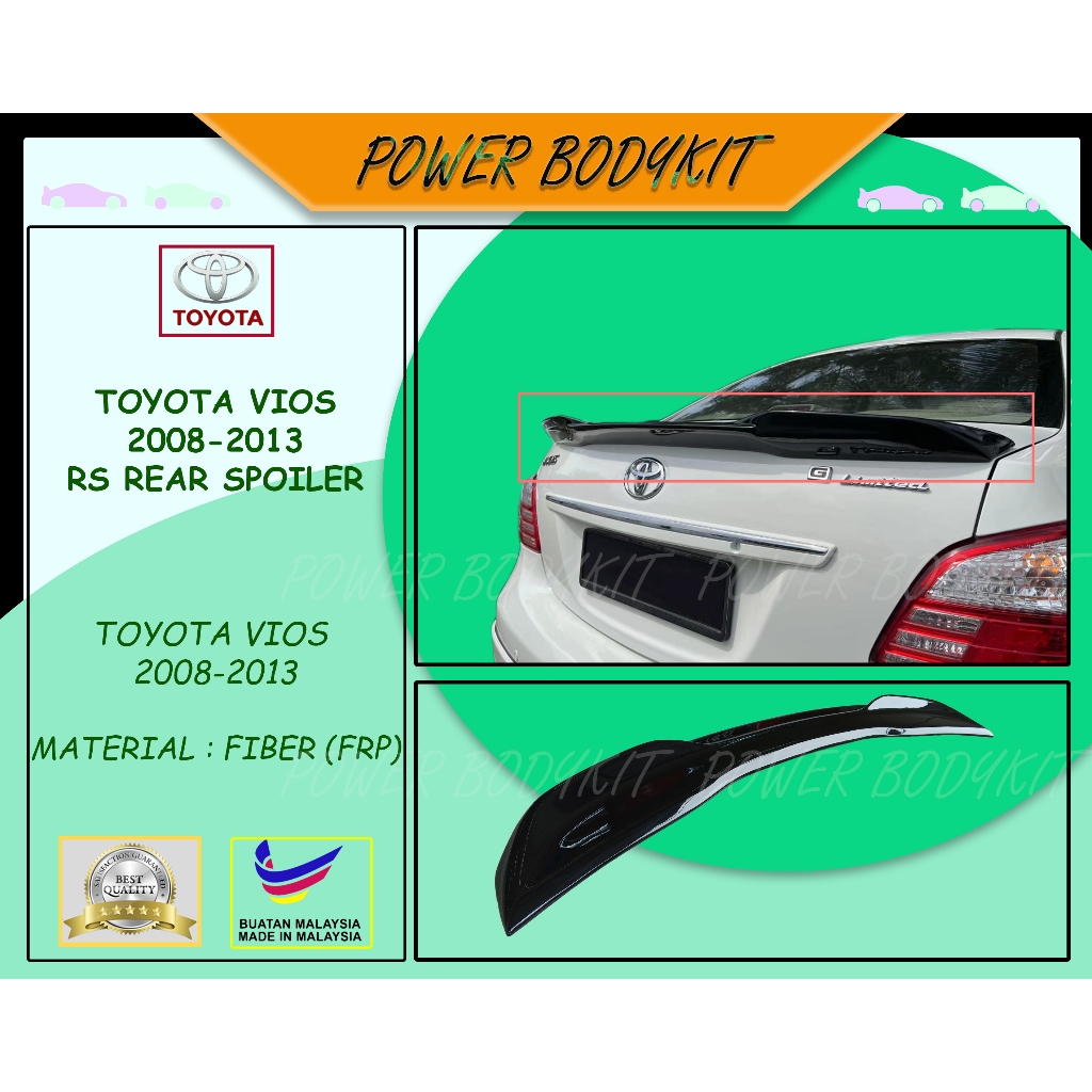 READY STOCK Toyota Vios 2008-2013 (NCP-93) RS Rear Spoiler 2008 2009 ...