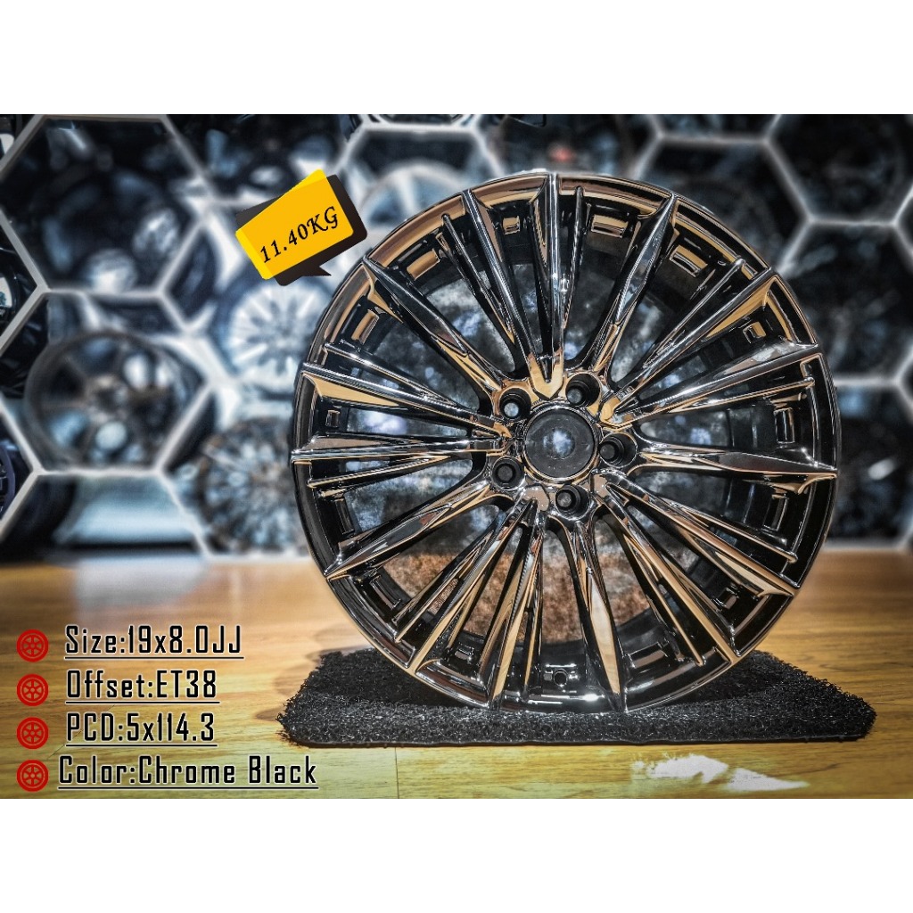 TOYOTA STYLE 19X8 ET38 5X114.3 CHROME BLACK | Shopee Malaysia