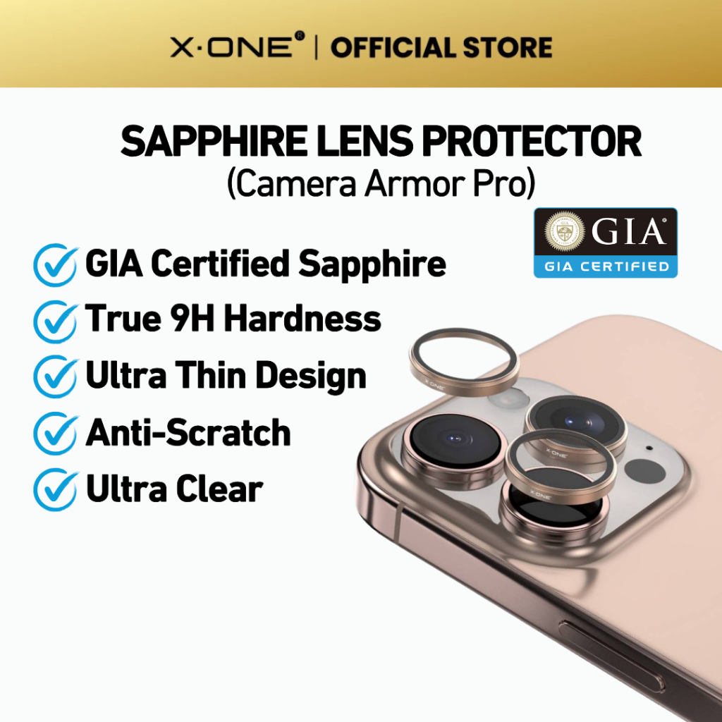 X.One Camera Armor PRO GIA Sapphire Lens Protector for iPhone 16,15,14,13 Pro Max | Shopee Malaysia