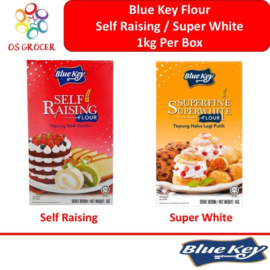 Blue Key Self Raising / Super White Flour 1kg Per Box | Shopee Malaysia