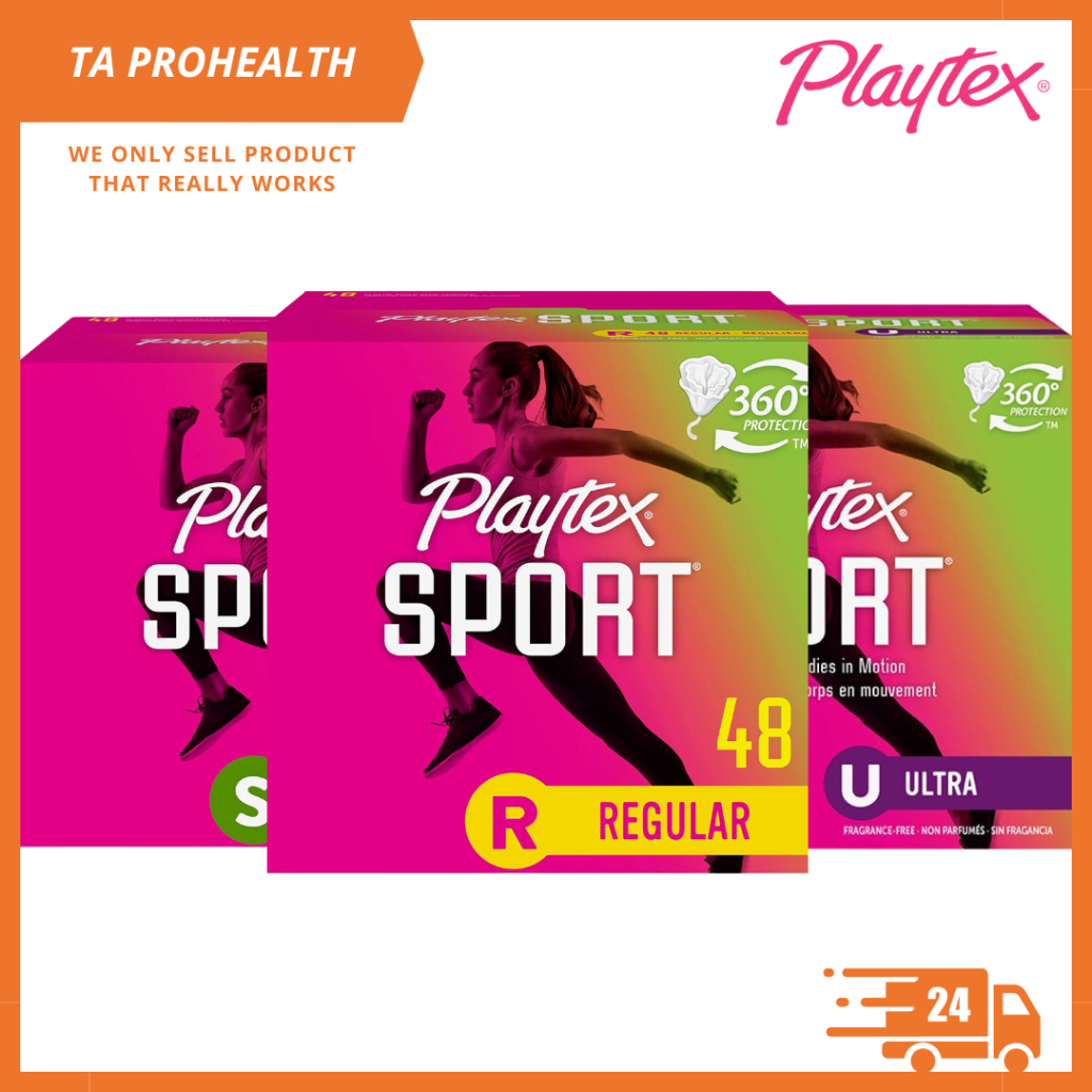 Playtex Sport Tampons ( Regular / Super / Super Plus / Ultra ) | Shopee ...