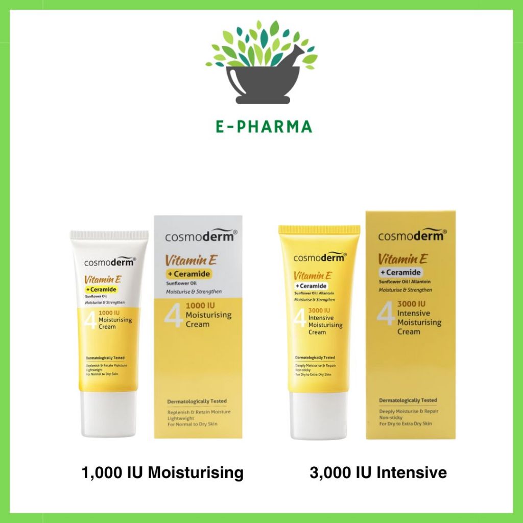 Cosmoderm Vitamin E Moisturising Cream 1000 IU 50ml, Intensive ...
