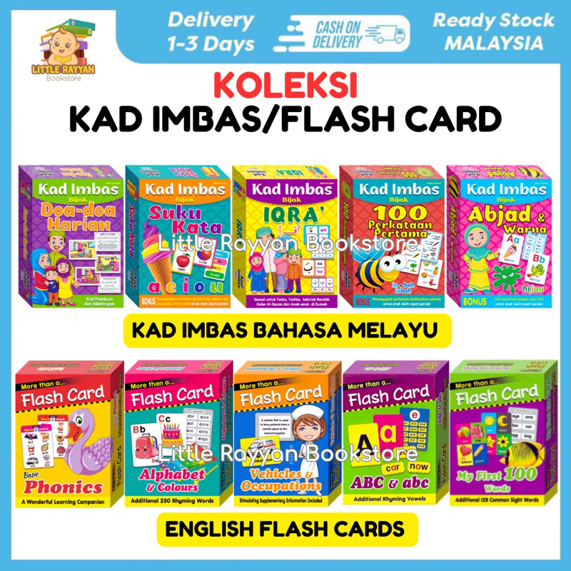EARLY LEARNING FLASH CARD ENGLISH KAD IMBAS BAHASA MELAYU FOR BABY AND ...