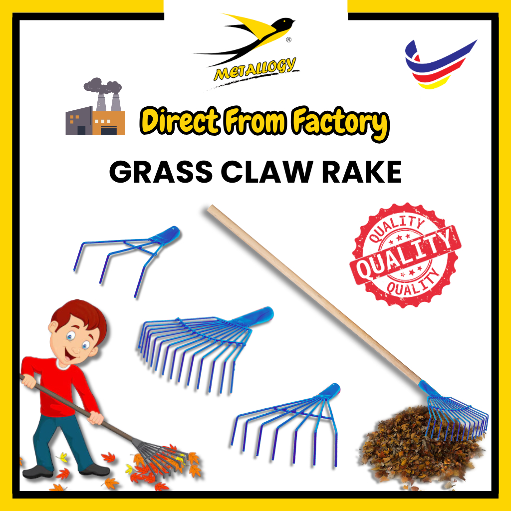 [Different Size] Metallogy Grass Claw Rake Garden Tool Leaf Small ...