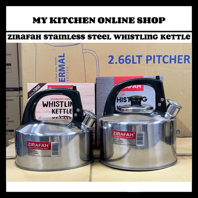 ZIRAFAH STAINLESS STEEL WHISTLING KETTLE 4.5 Litres cerek air bersiul 3 ...