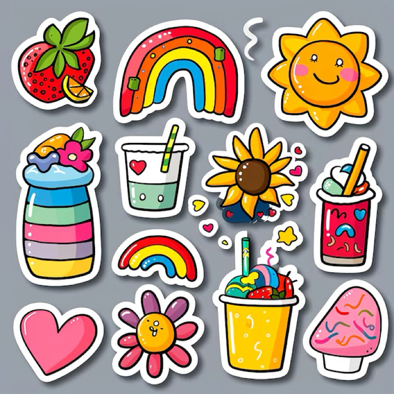 sticker flower rainbow pomade | Shopee Malaysia