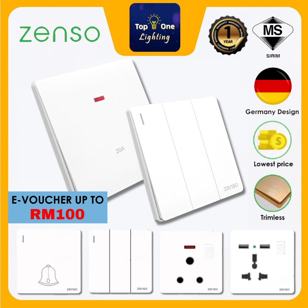 [SIRIM] Zenso Grande Socket and Wall Switche Slim Modern Switch Design ...