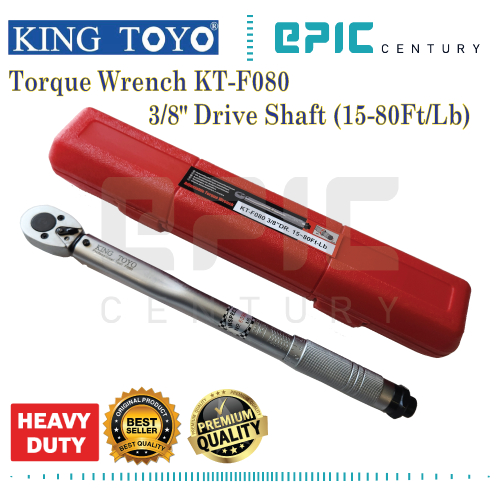 King Toyo Micrometer Torque Wrench 3/8” Dr 366Mm (Ratchet Type)15-080 ...