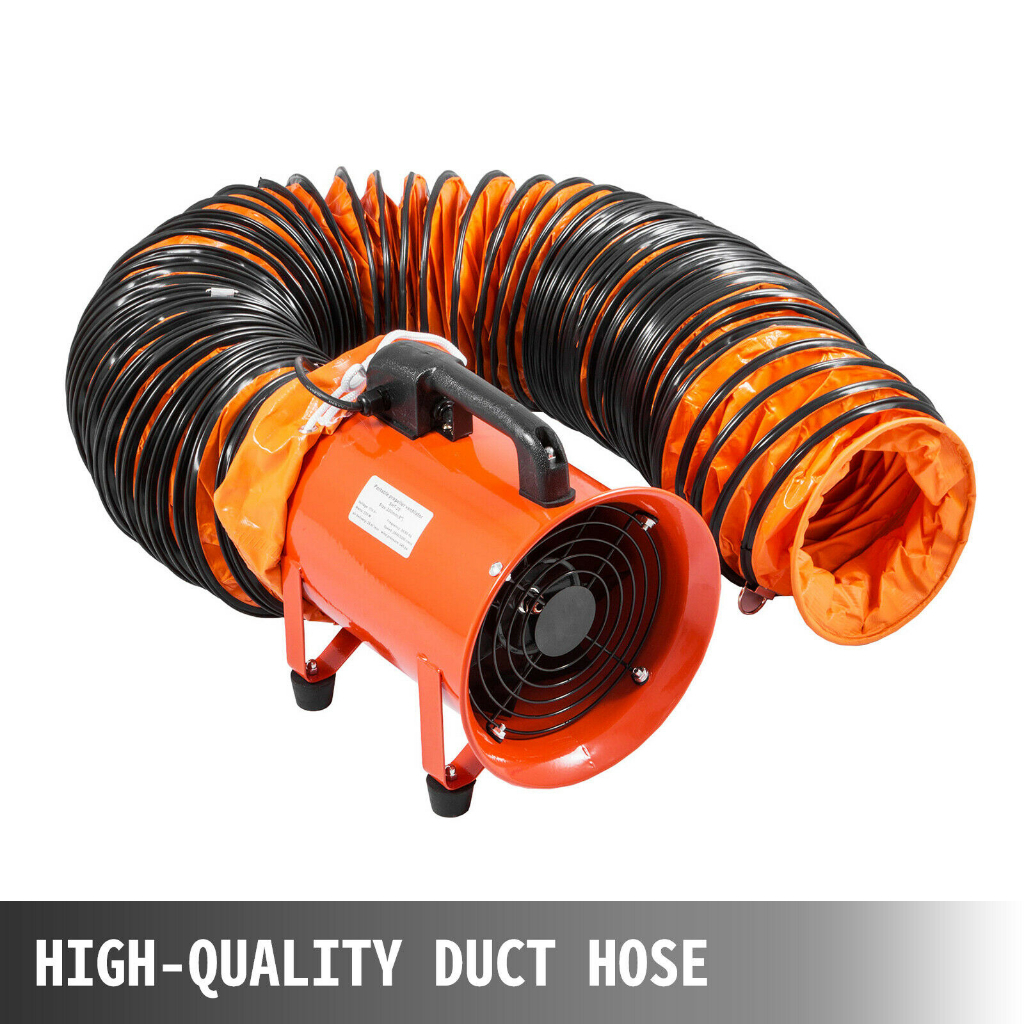 8 Inch With 10m Blower 230W Portable Extractor Fan Ventilation Axial ...