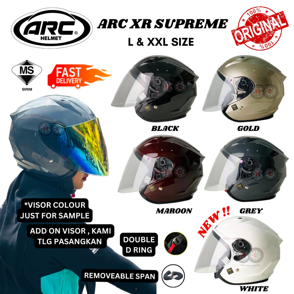 ARC XR SUPREME COLOUR OPEN FACE HELMET ORIGINAL ( HELMET ARC XR SUPREME ...