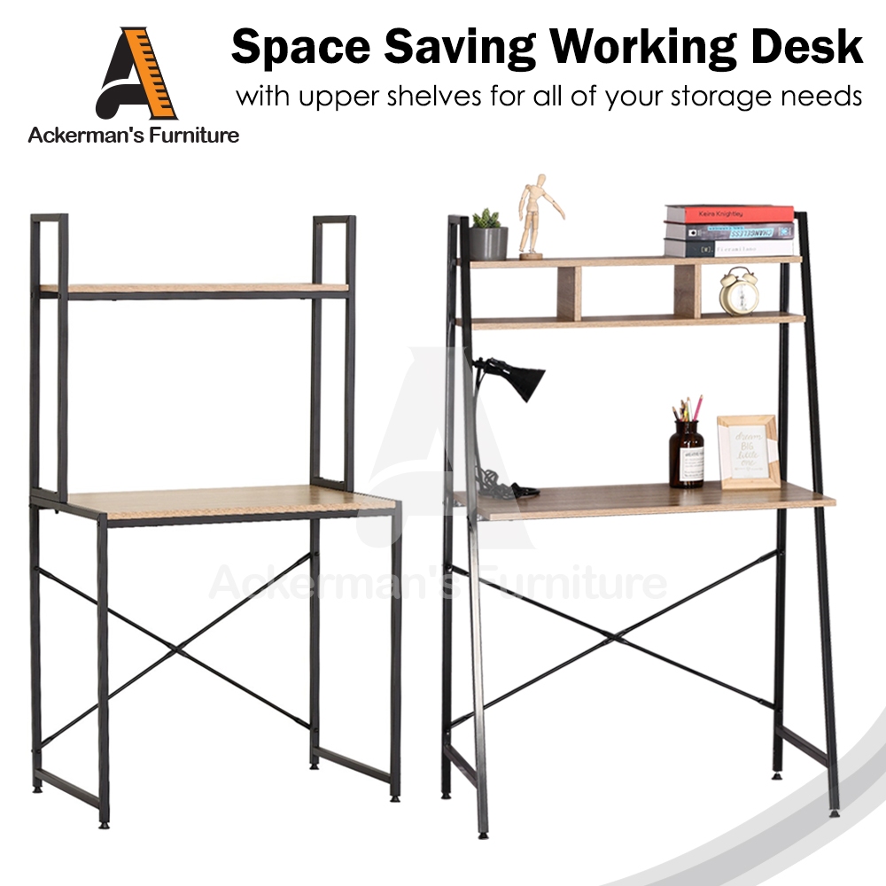 ACKERMAN Space Saving Computer Desk Writing Study Table Book Shelf ...
