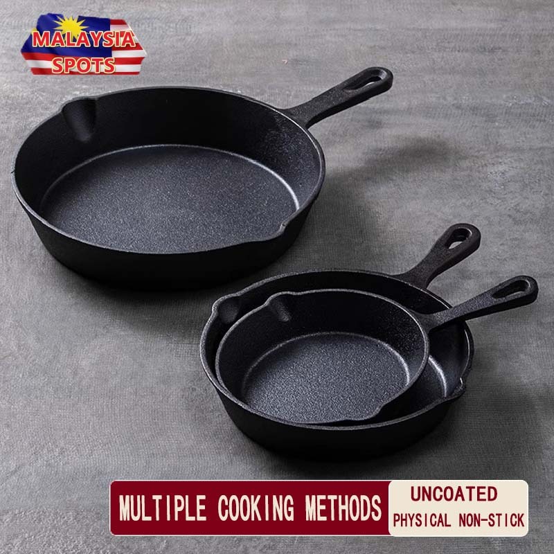 Kuali Masak Besi Tak Lekat Pre-Seasoned Pure Cast Iron Skillet Stik16 ...