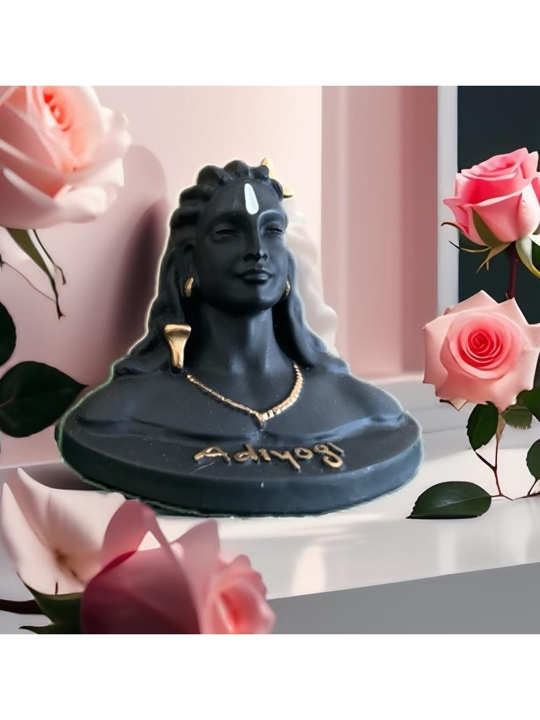 Lord Adiyogi Shiva Statue with Golden Detailing, Mahadev Murti Home ...