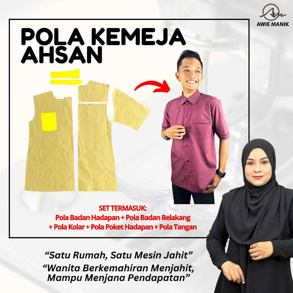 [DEWASA] POLA KEMEJA AHSAN AWIE MANIK | Shopee Malaysia