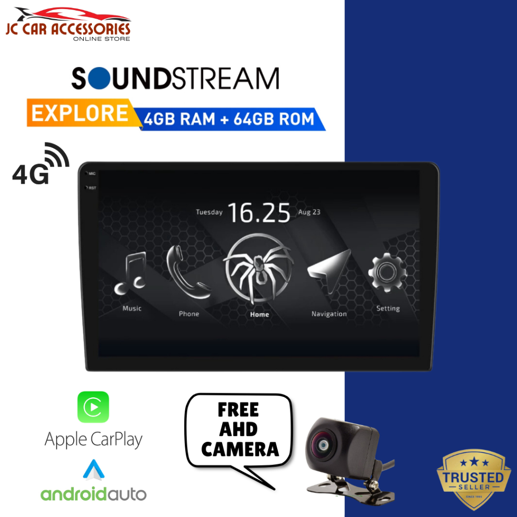 Soundstream 4+64GB Anzuo Explore Android Player with Carplay Airplay ...