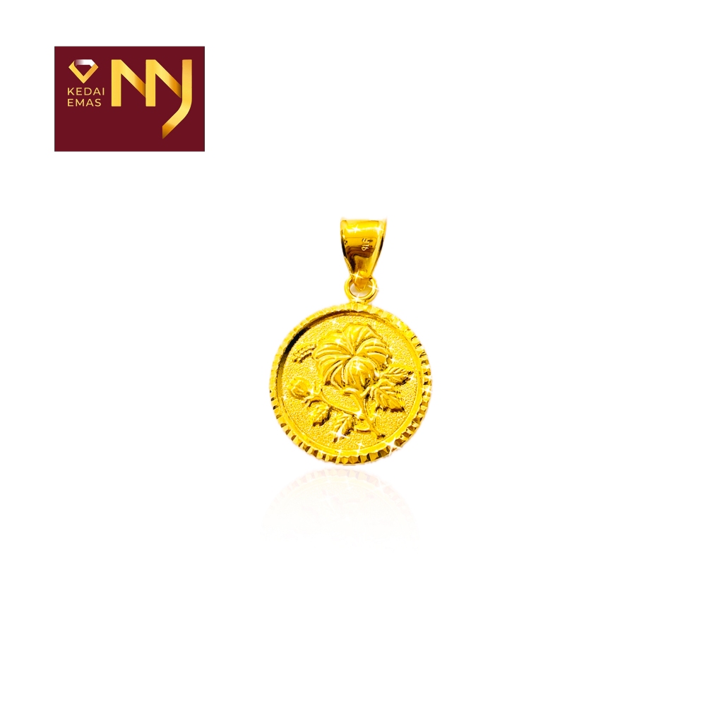 NNJ Loket Syiling Bunga Raya 916 | 22K Gold Pendant | Shopee Malaysia