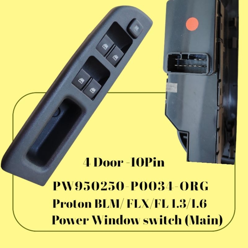 PW950250 (ORIGINAL) PROTON SAGA BLM FLX POWER WINDOW MAIN SWITCH (4 ...