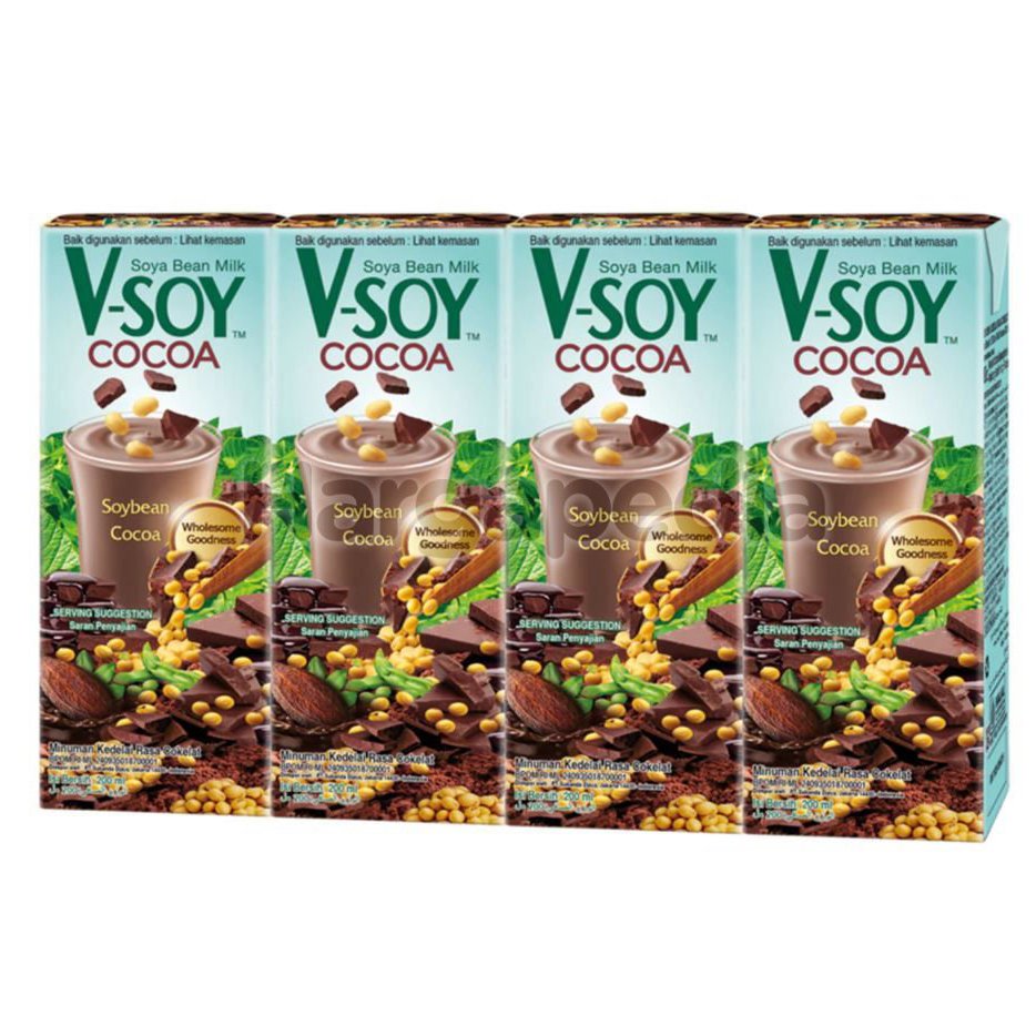 V-Soy Cocoa Soy Bean Chocolate Milk 4 x 200ml | Shopee Malaysia