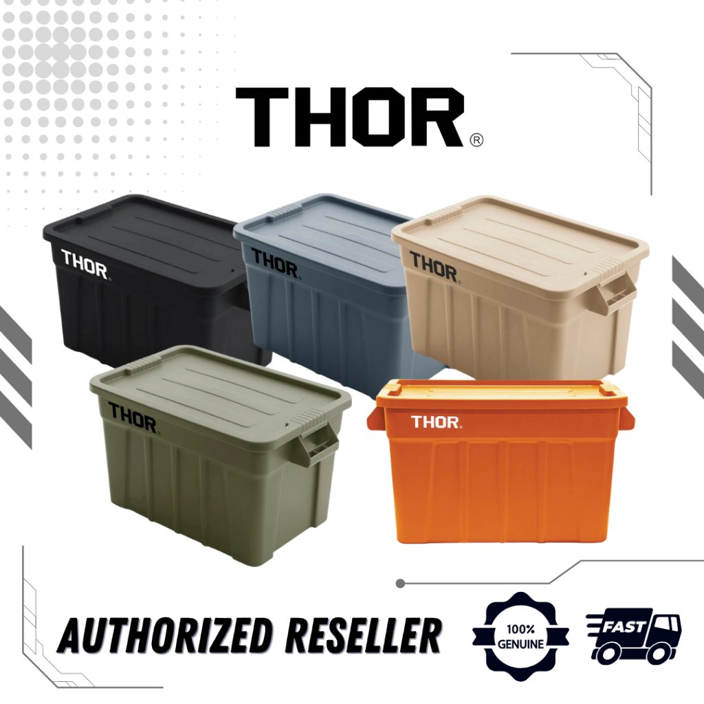 THOR Tote Box with Lid - 75L Large Capacity Restackable Storage ...