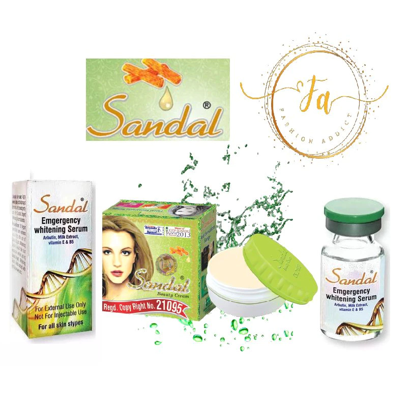 💯% Original, Sandal 2 in 1 set Beauty Cream + Emergency Whitening Serum ...