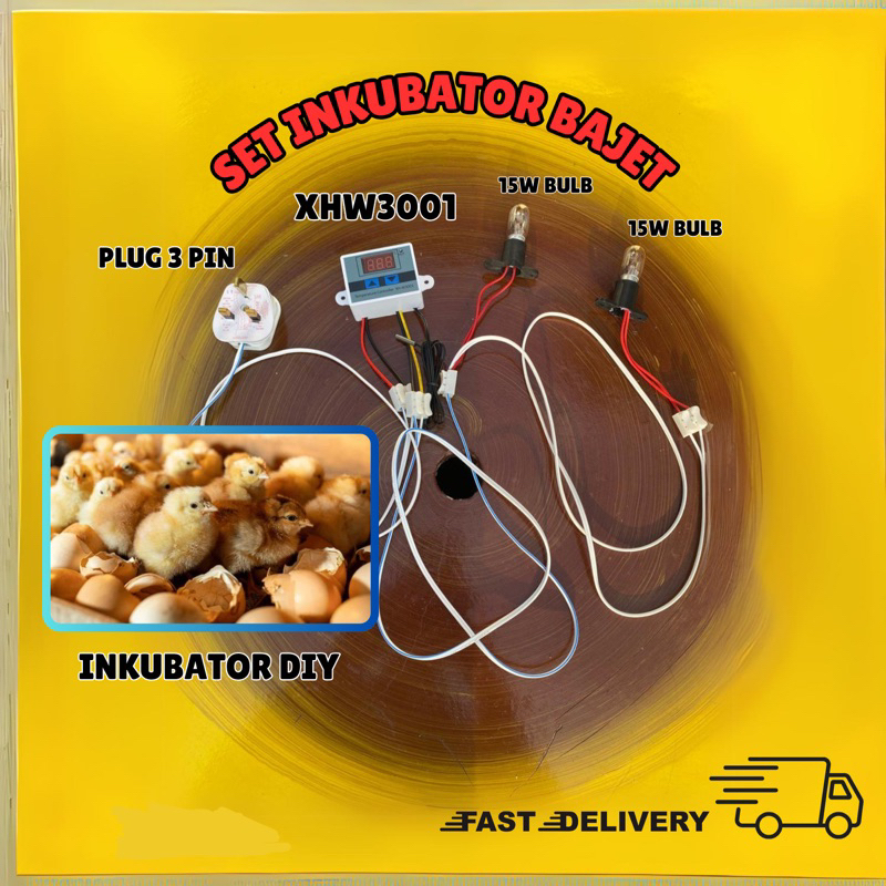 Inkubator DIY / Brooder wiring set. Set wayar mesin penetas telur ...