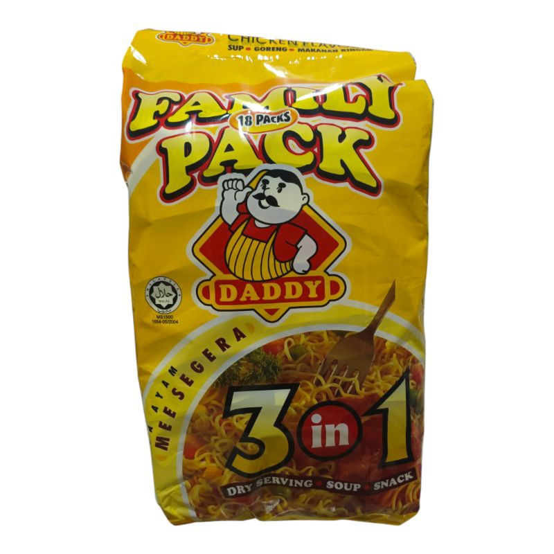 DADDY Instant Noodle / Mee Segera 3 IN 1 Family Pack 18pcs 1.45Kg ...