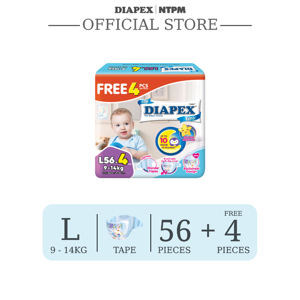 Diapex Easy Mega Pack L (56's + 4's) | Shopee Malaysia